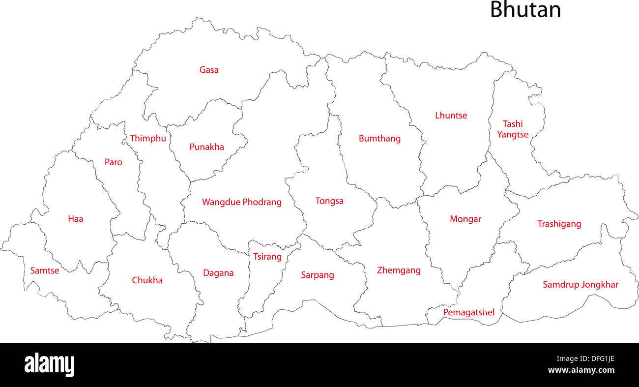 bhutan map geography