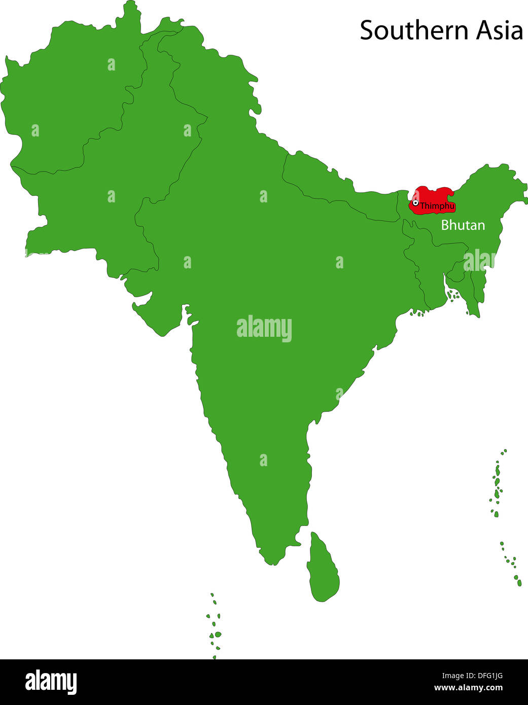 Outline map bhutan hi-res stock photography and images - Alamy