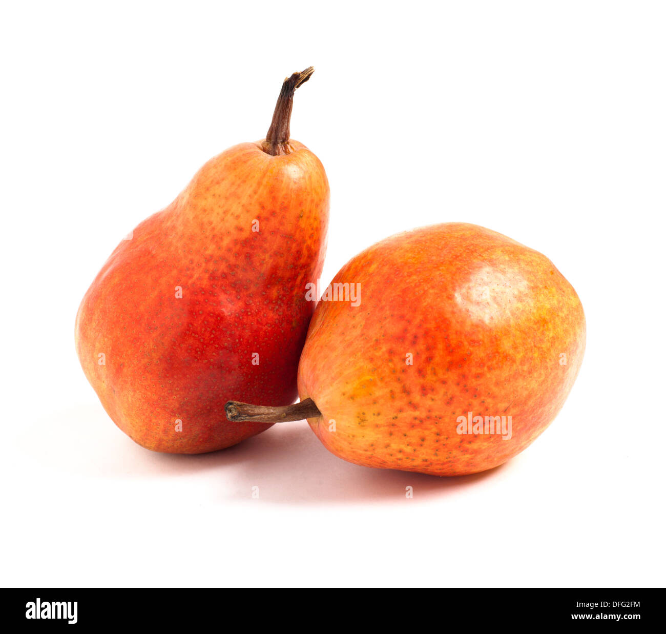 Two red pears on white Stock Photo - Alamy