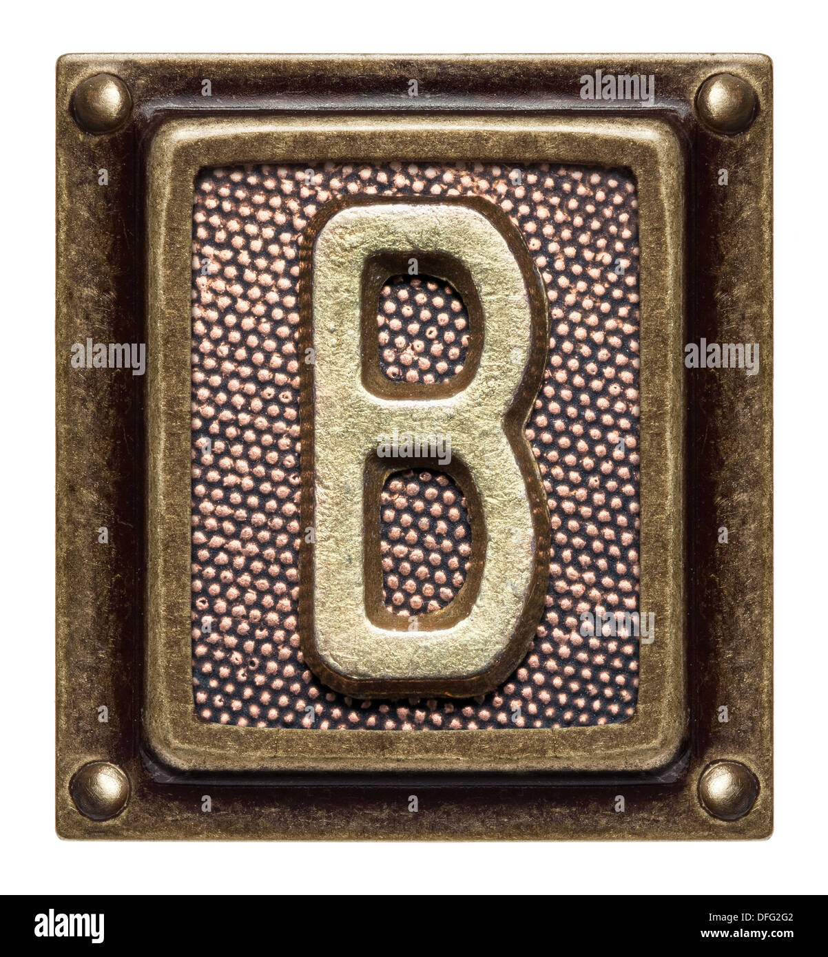 Metal button alphabet letter B Stock Photo - Alamy