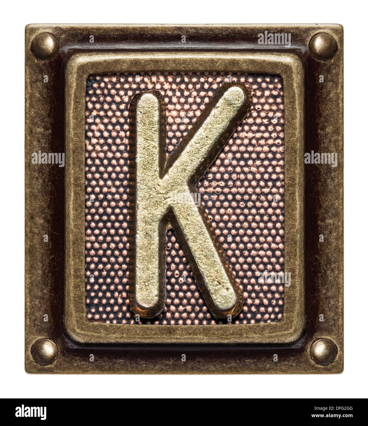 Metal button alphabet letter K Stock Photo - Alamy