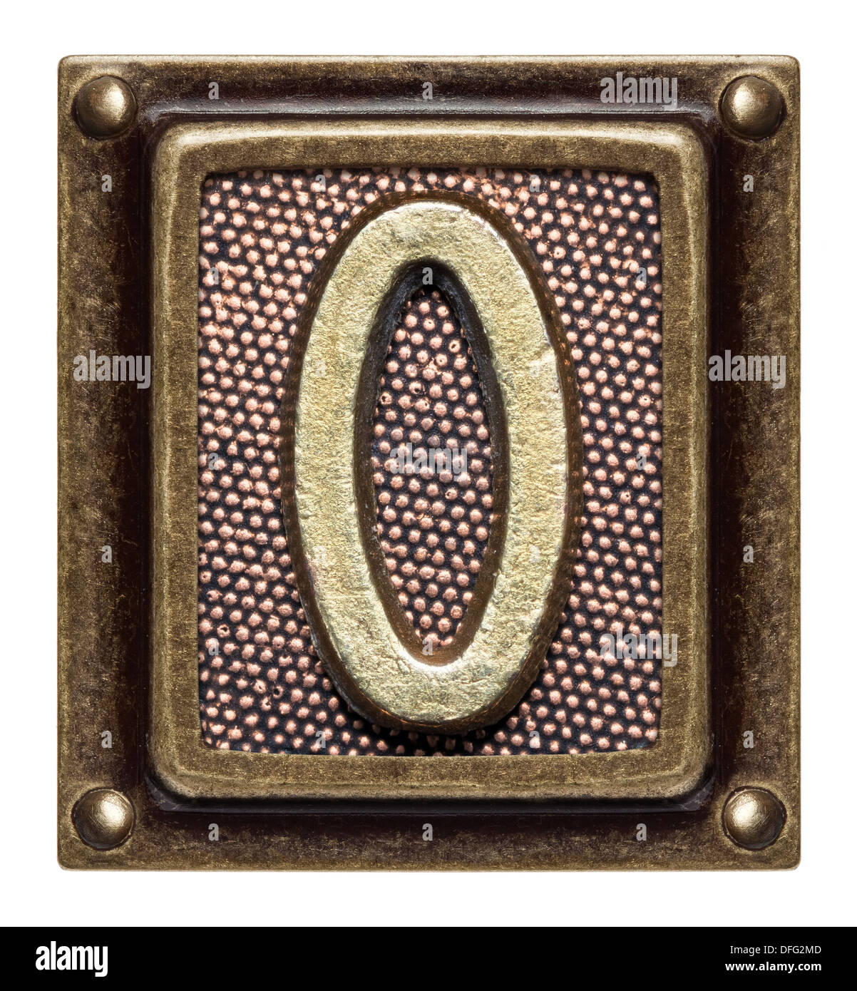 Metal button alphabet letter O Stock Photo - Alamy