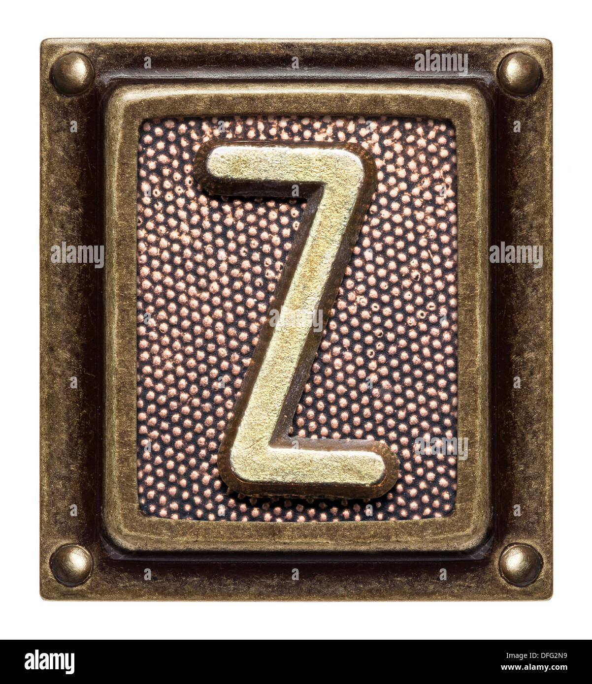 Metal button alphabet letter Z Stock Photo - Alamy