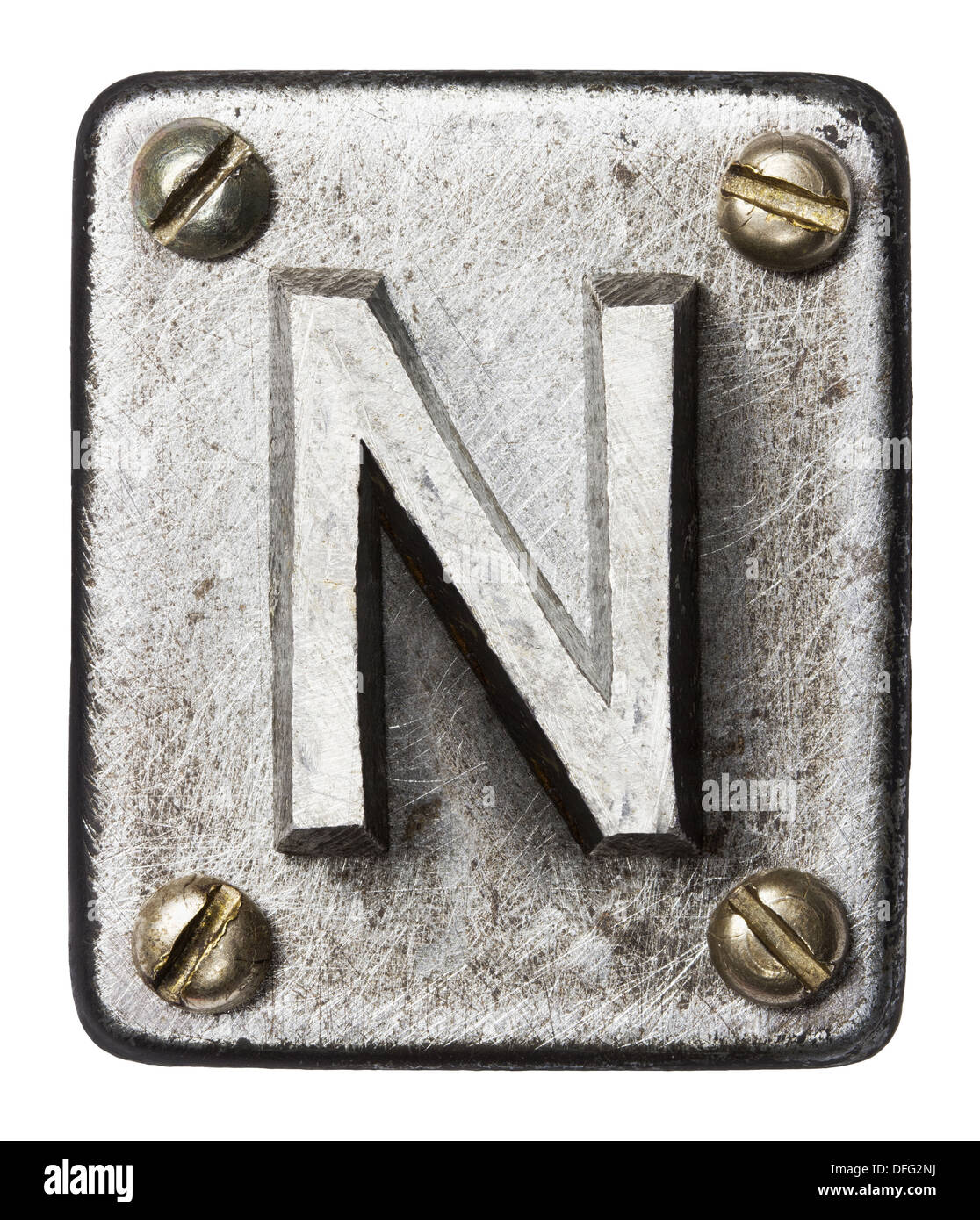 Old metal alphabet letter N Stock Photo - Alamy