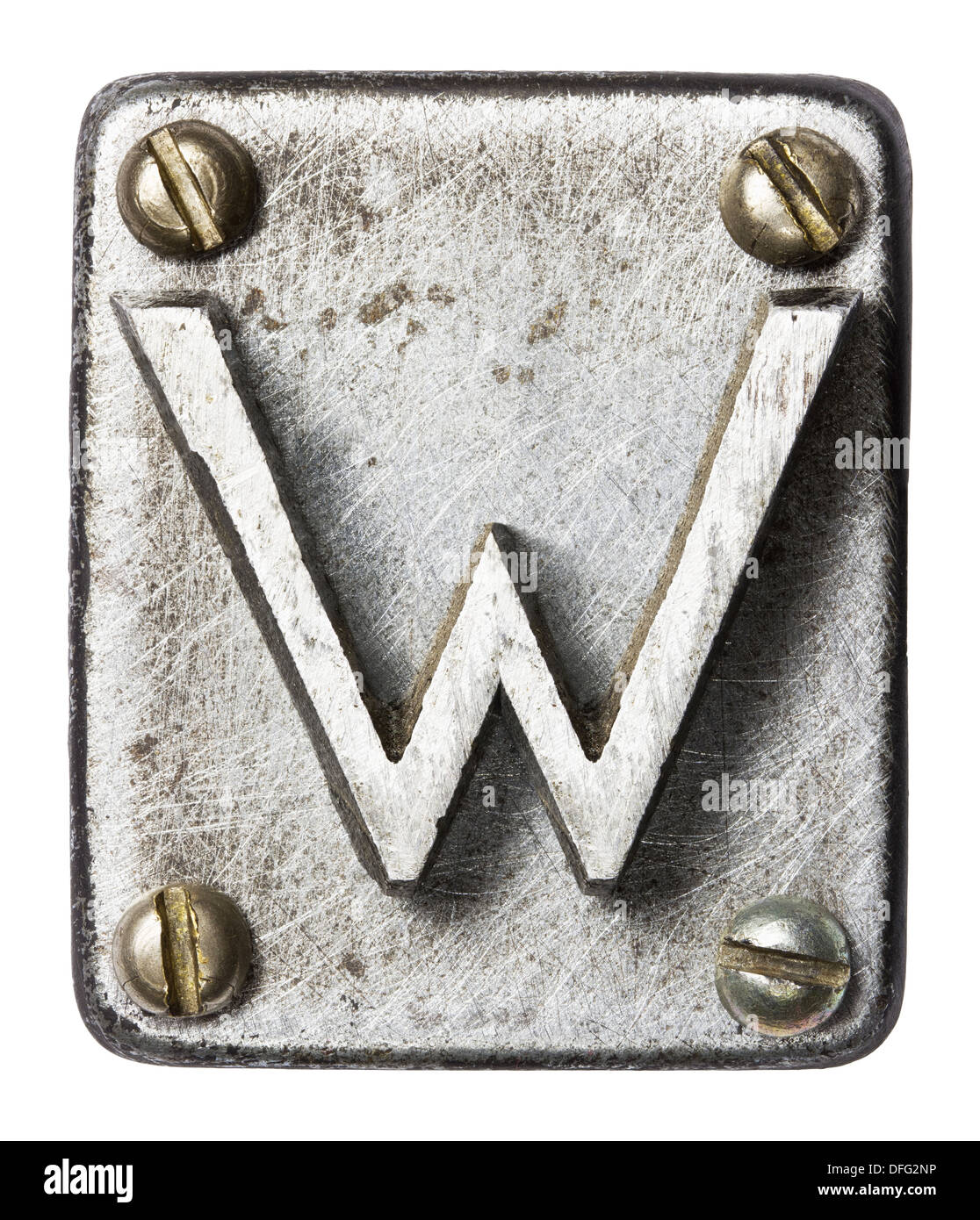 Old metal alphabet letter W Stock Photo - Alamy