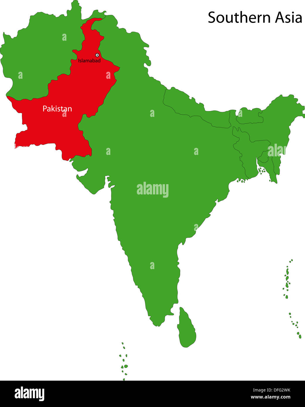 Pakistan political map Cut Out Stock Images & Pictures - Alamy