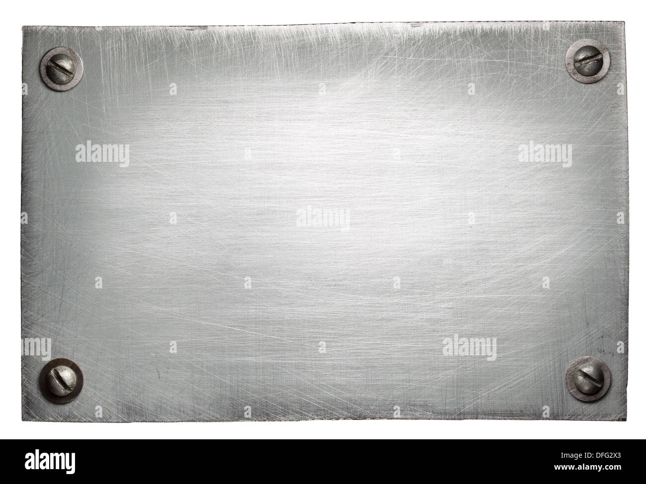 Metal plate texture with screws Stock Photo - Alamy