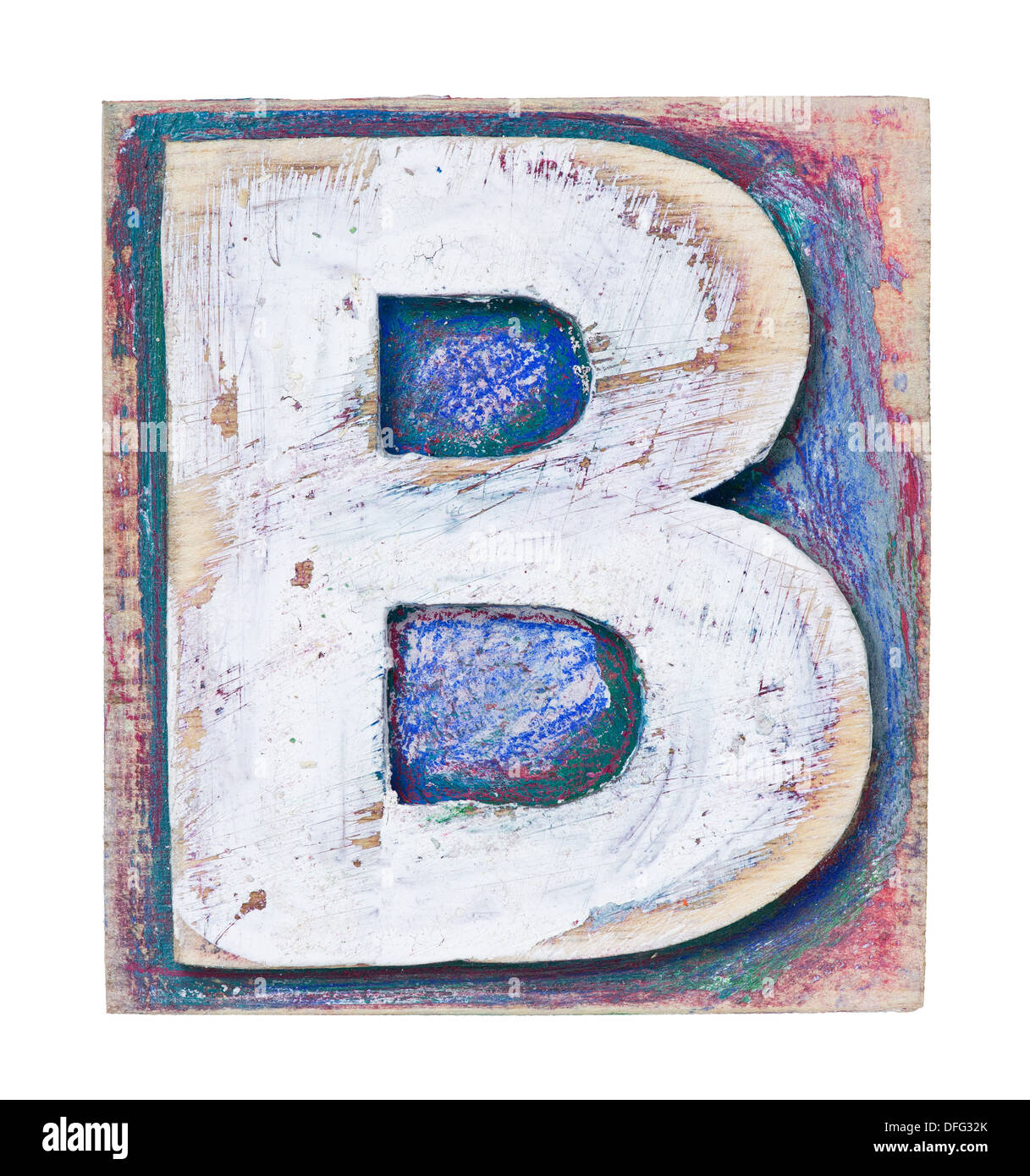 Wooden alphabet block, letter B Stock Photo - Alamy