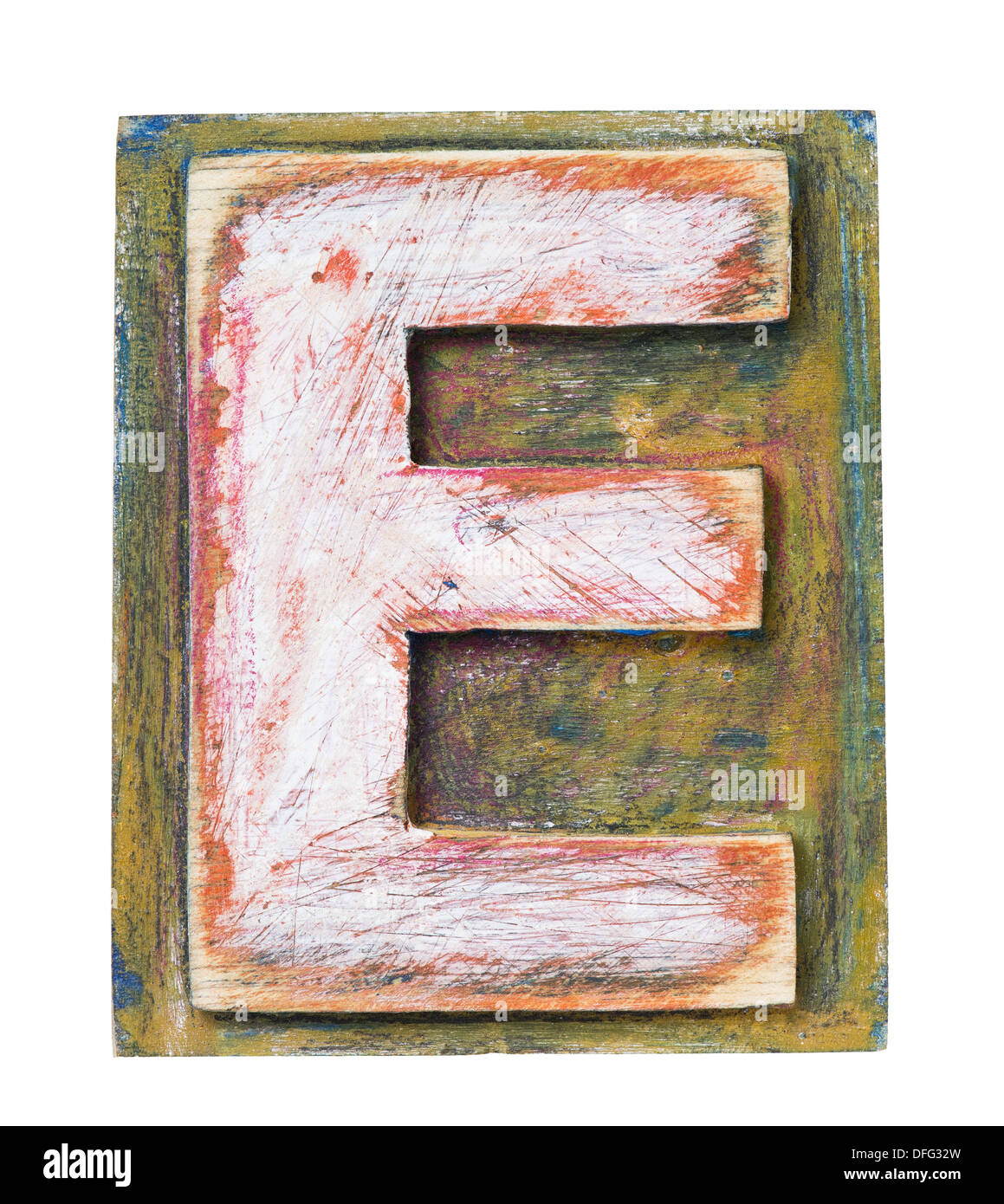 Wooden alphabet block, letter E Stock Photo - Alamy