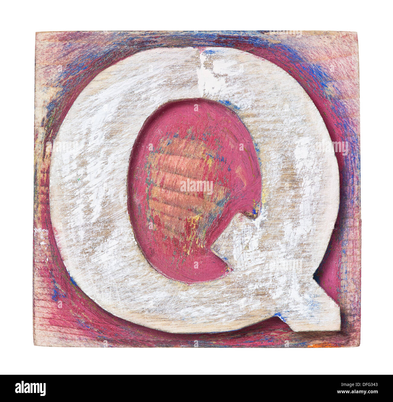 Wooden alphabet block, letter Q Stock Photo - Alamy