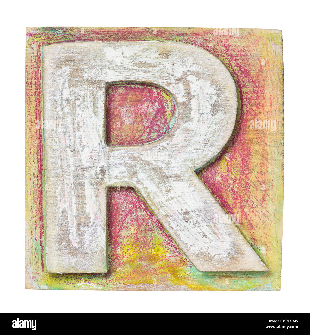 Wooden alphabet block, letter R Stock Photo - Alamy