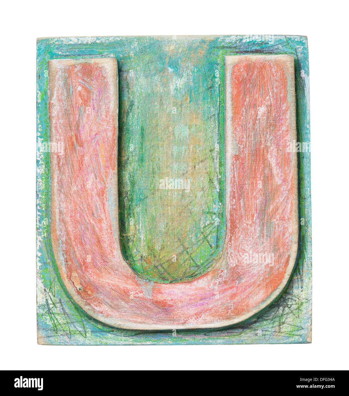 Wooden alphabet block, letter U Stock Photo - Alamy