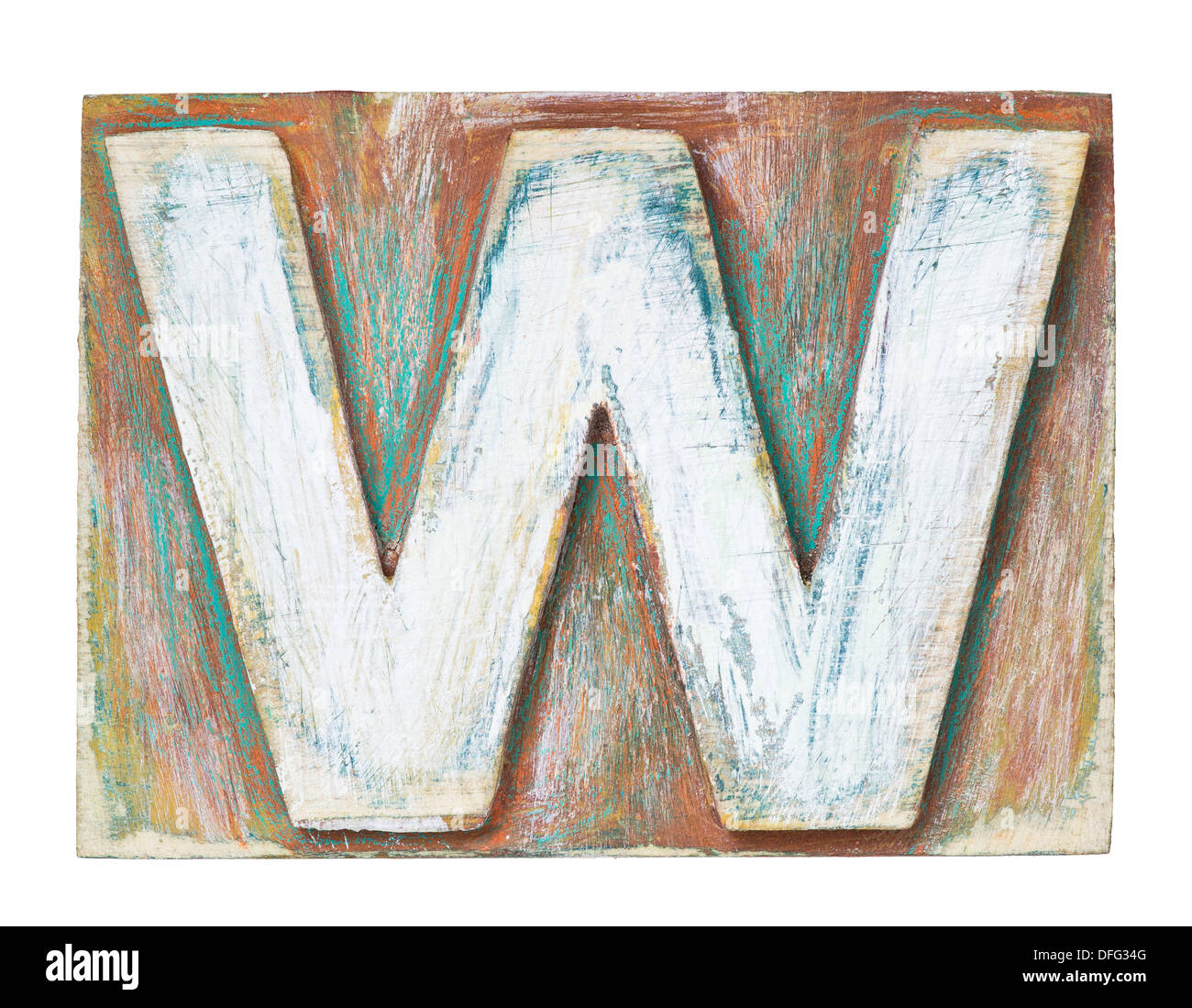Wooden alphabet block, letter W Stock Photo - Alamy