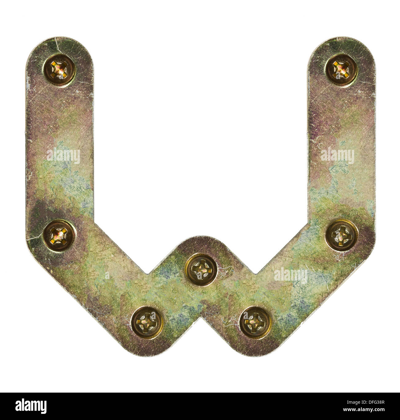 Old metal alphabet letter W Stock Photo - Alamy