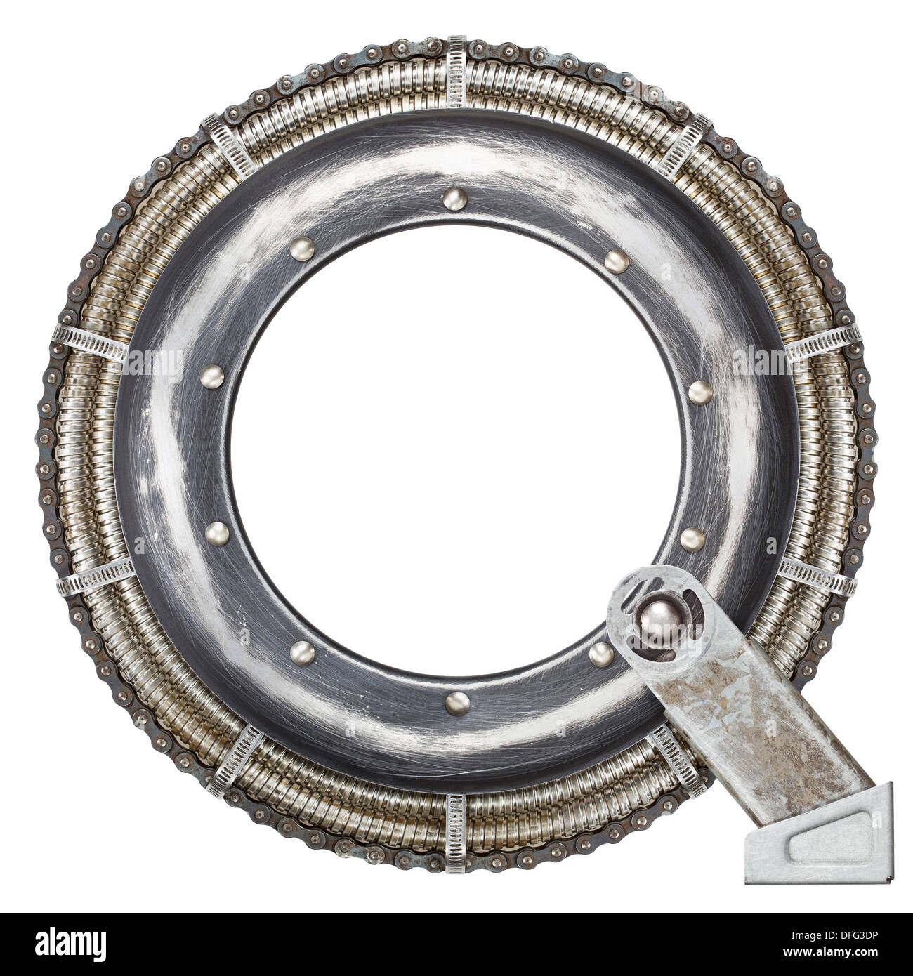 Industrial metal alphabet letter Q Stock Photo - Alamy