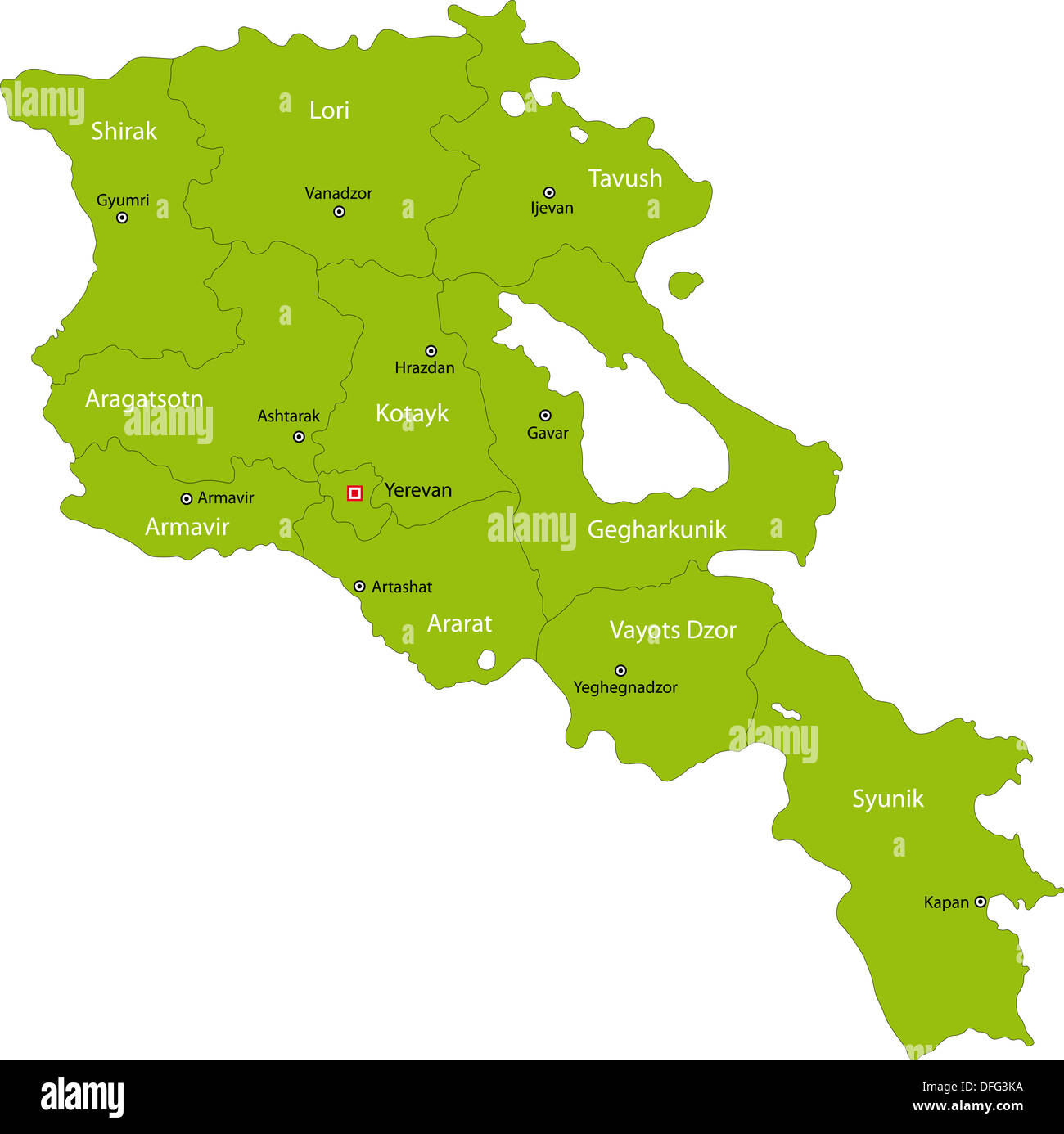 Green Armenia map Stock Photo - Alamy