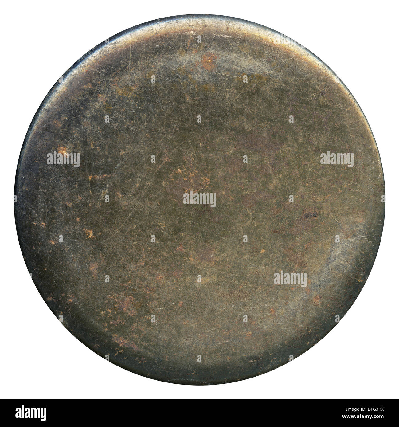 Scratched round metal plate texture Cut Out Stock Images & Pictures - Alamy