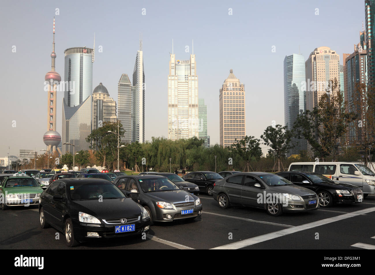Street downtown in Pudong, Shanghai, China Stock Photo - Alamy
