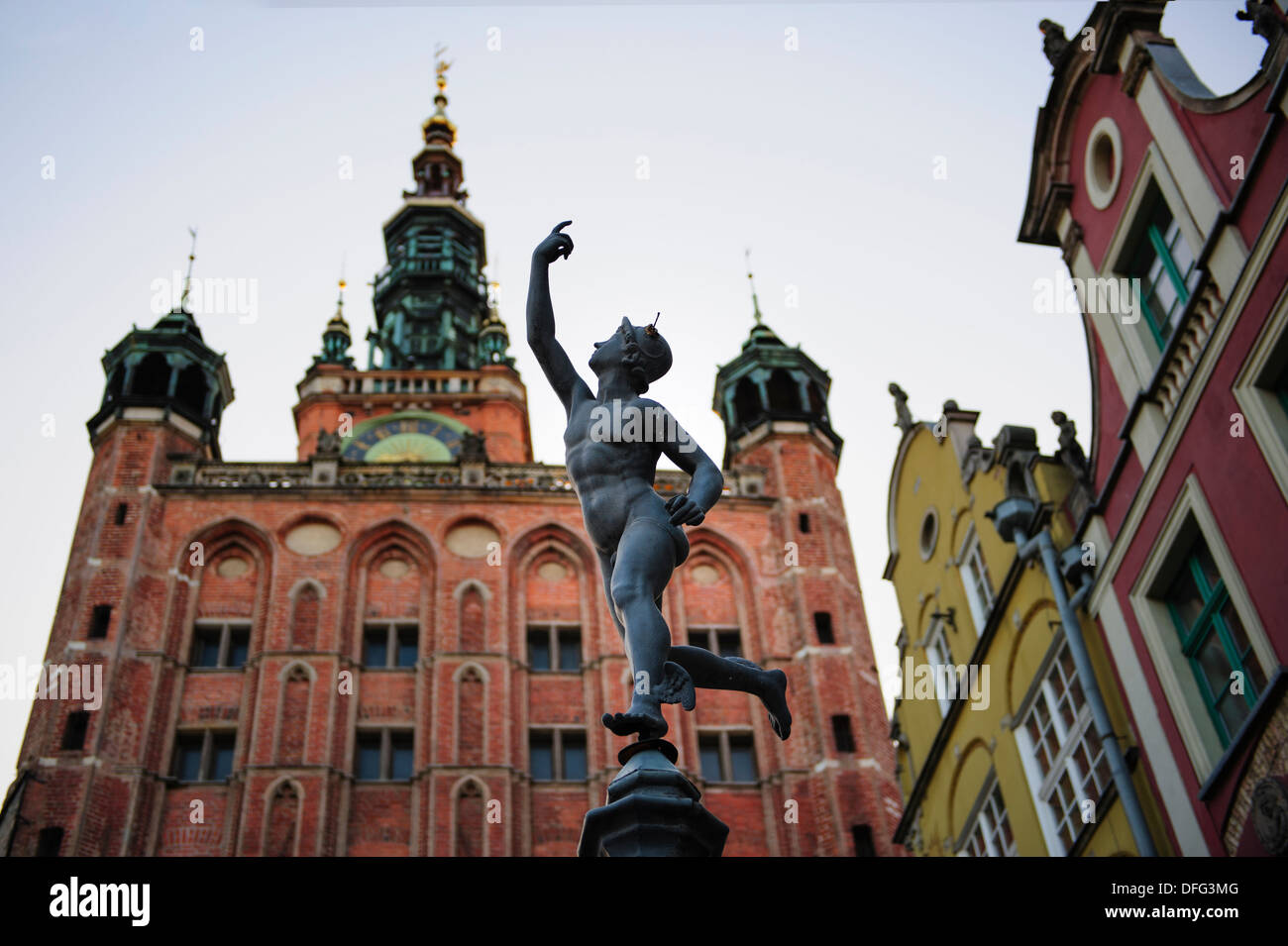 Statue at the Long Market street, city center, Gdansk, Poland Stock ...