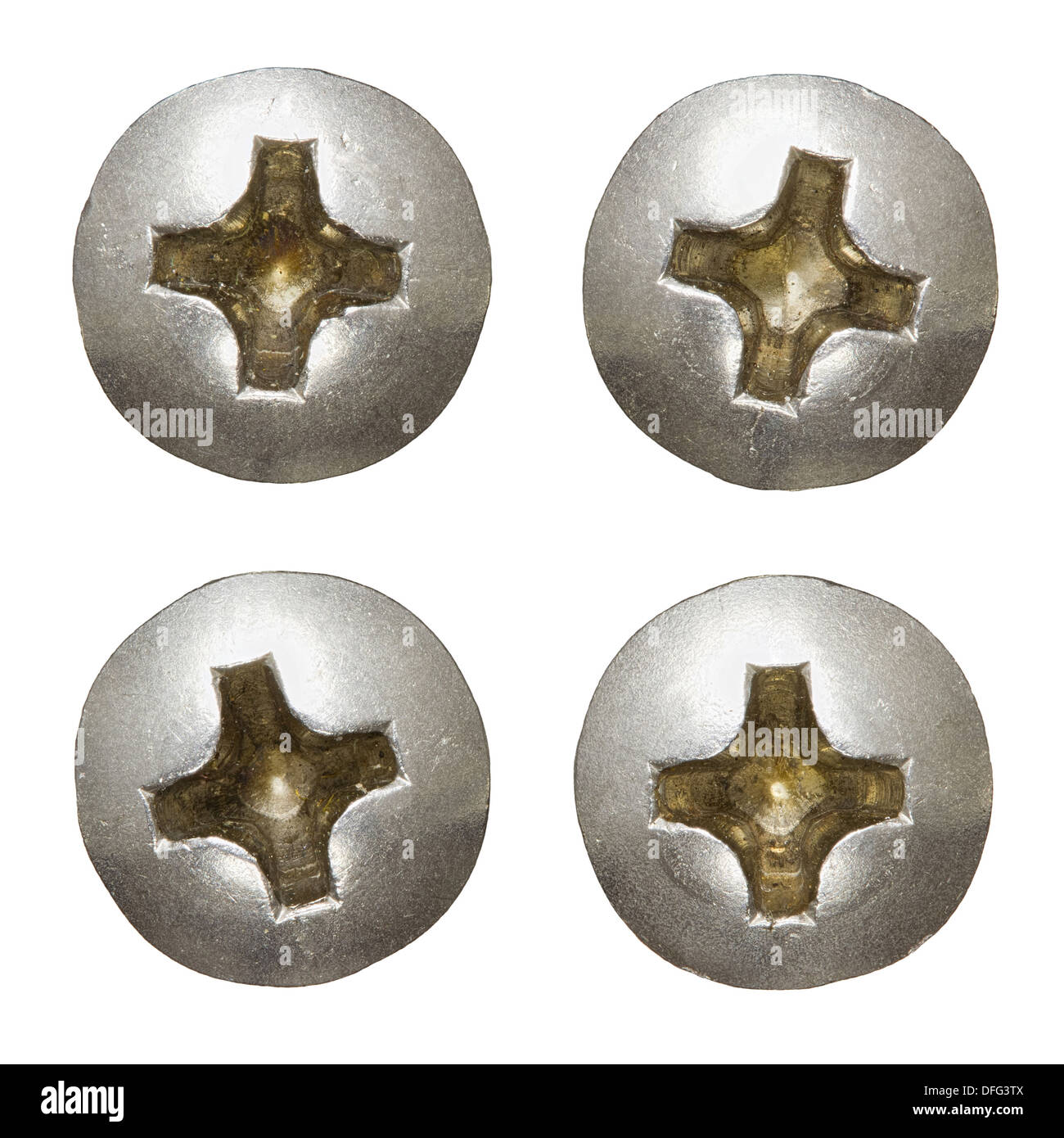 Screw heads isolated on white Stock Photo - Alamy