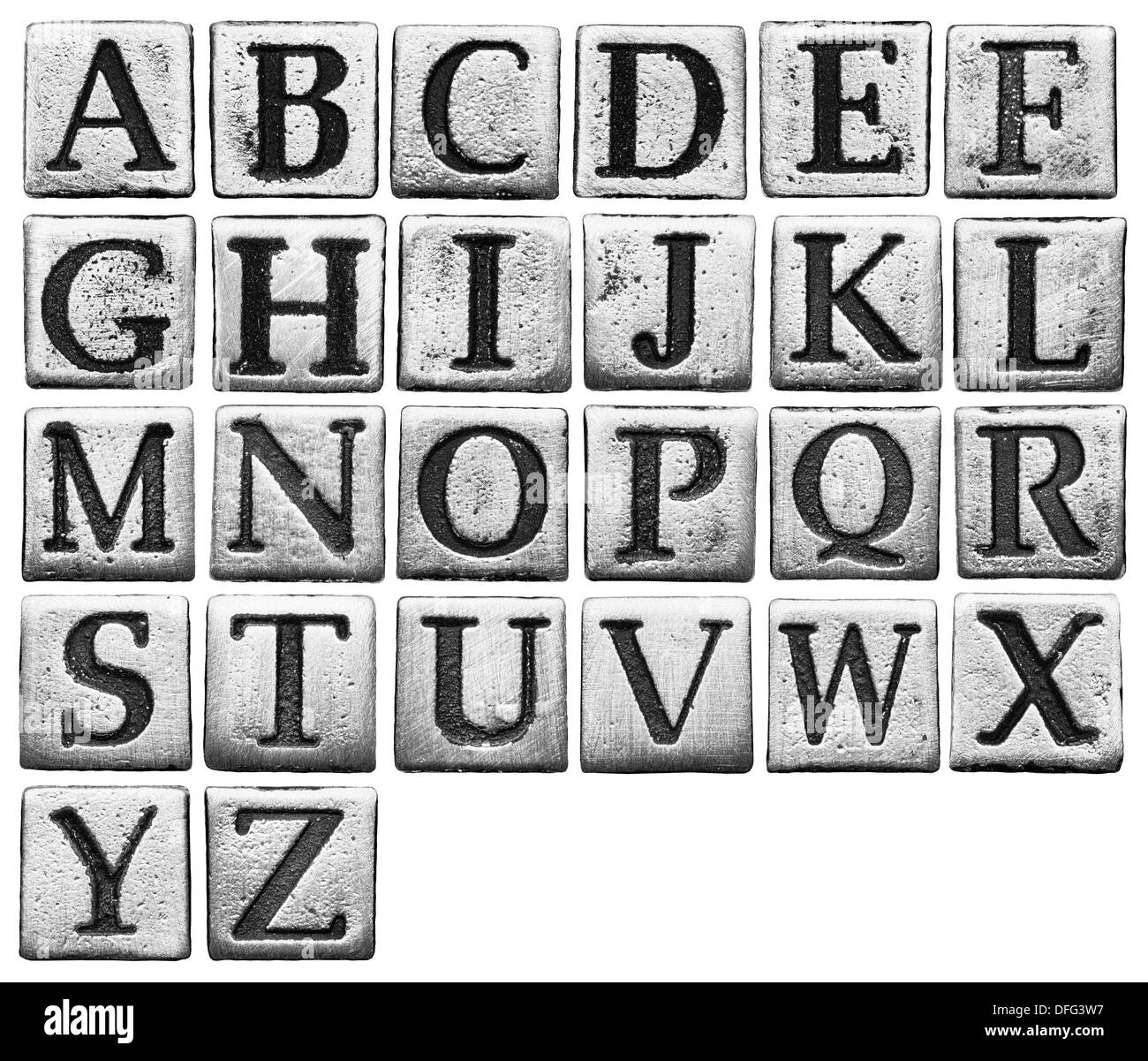 Alphabet letters shiny Black and White Stock Photos & Images - Alamy