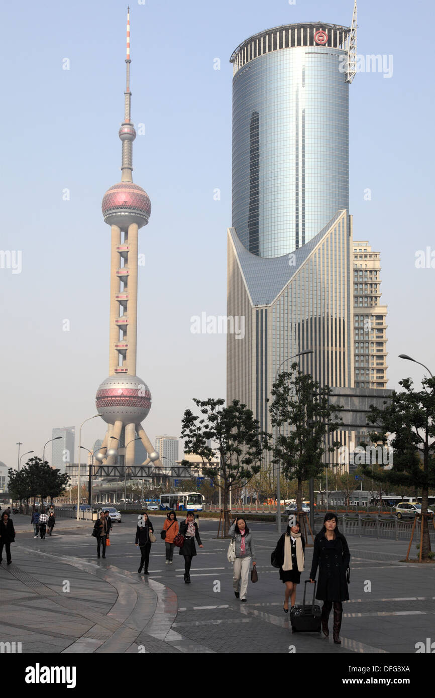 Street downtown in Pudong, Shanghai, China Stock Photo - Alamy