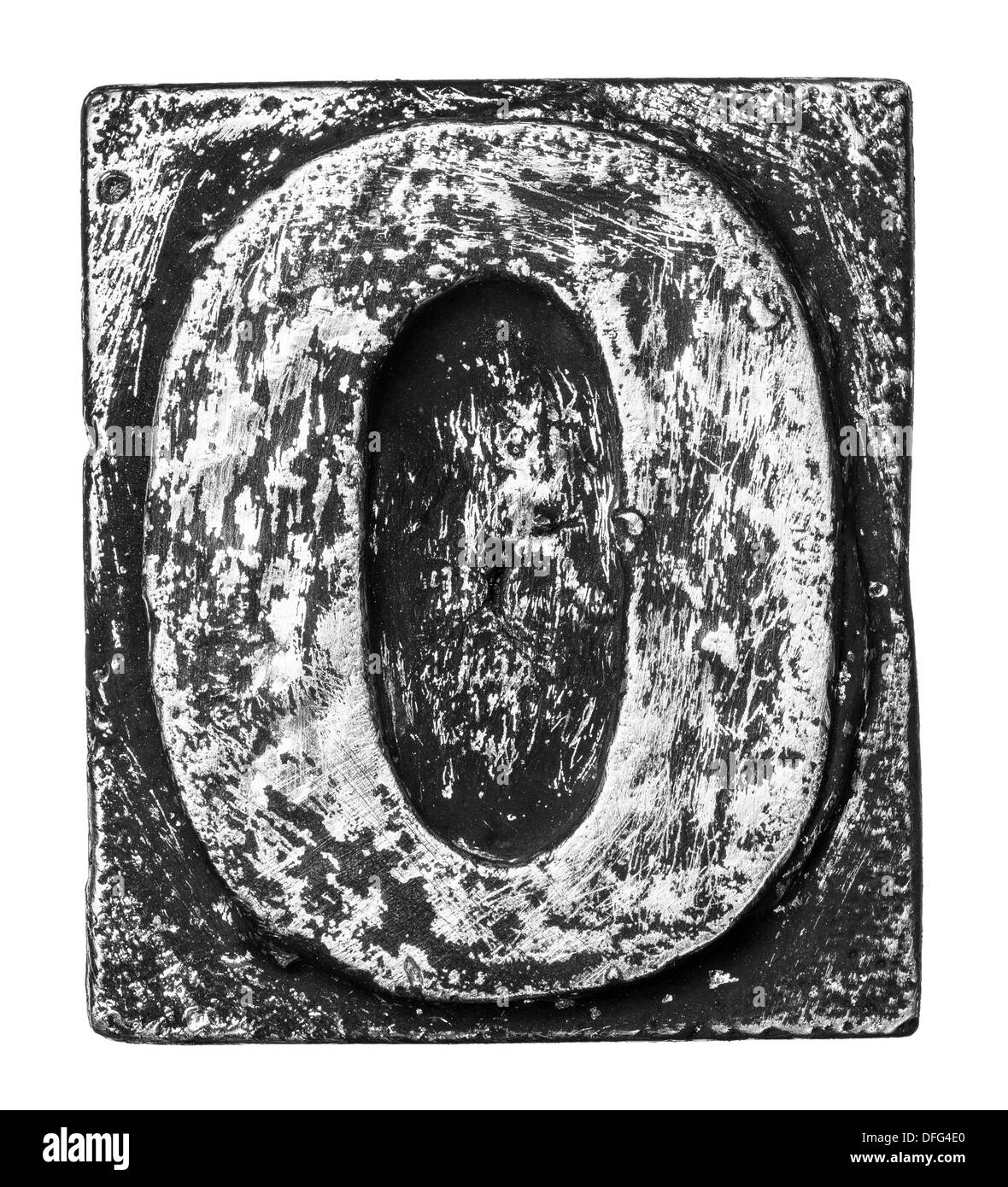 Metal alloy alphabet number zero Stock Photo - Alamy