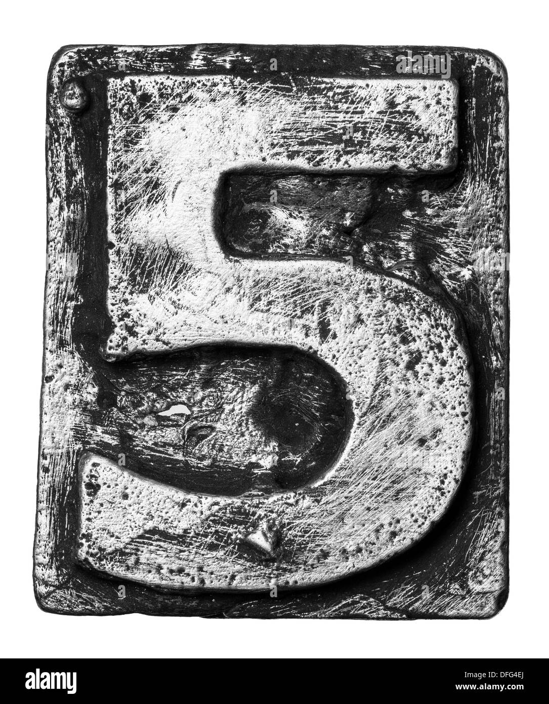 Metal alloy alphabet number 5 Stock Photo - Alamy