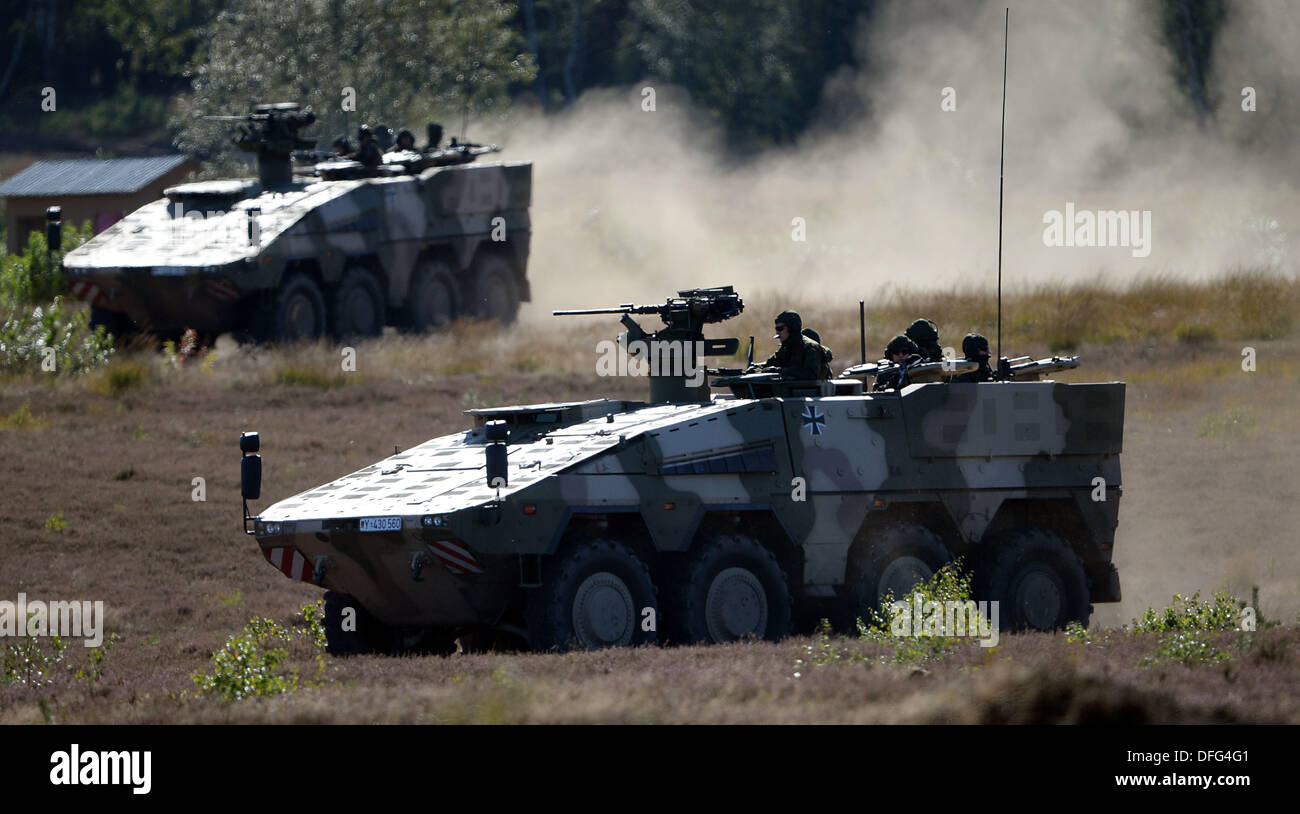 Bergen, Germany. 02nd Oct, 2013. "Boxer" armoured vehichles are in ...