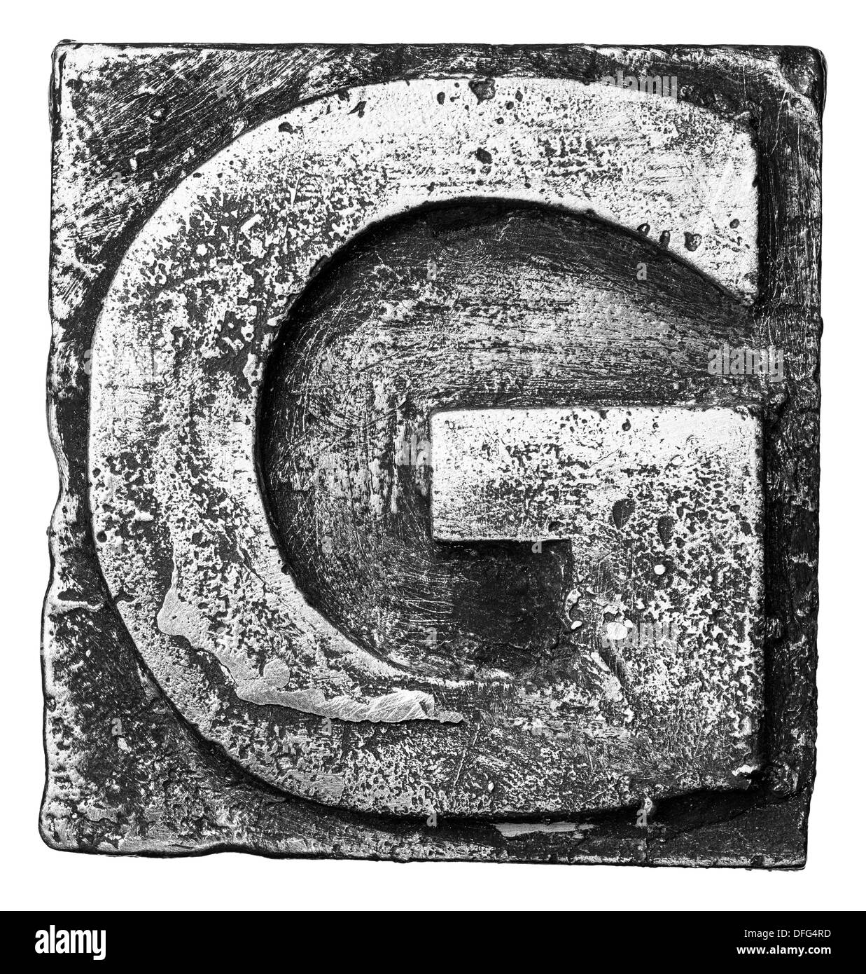 Metal alloy alphabet letter G Stock Photo - Alamy