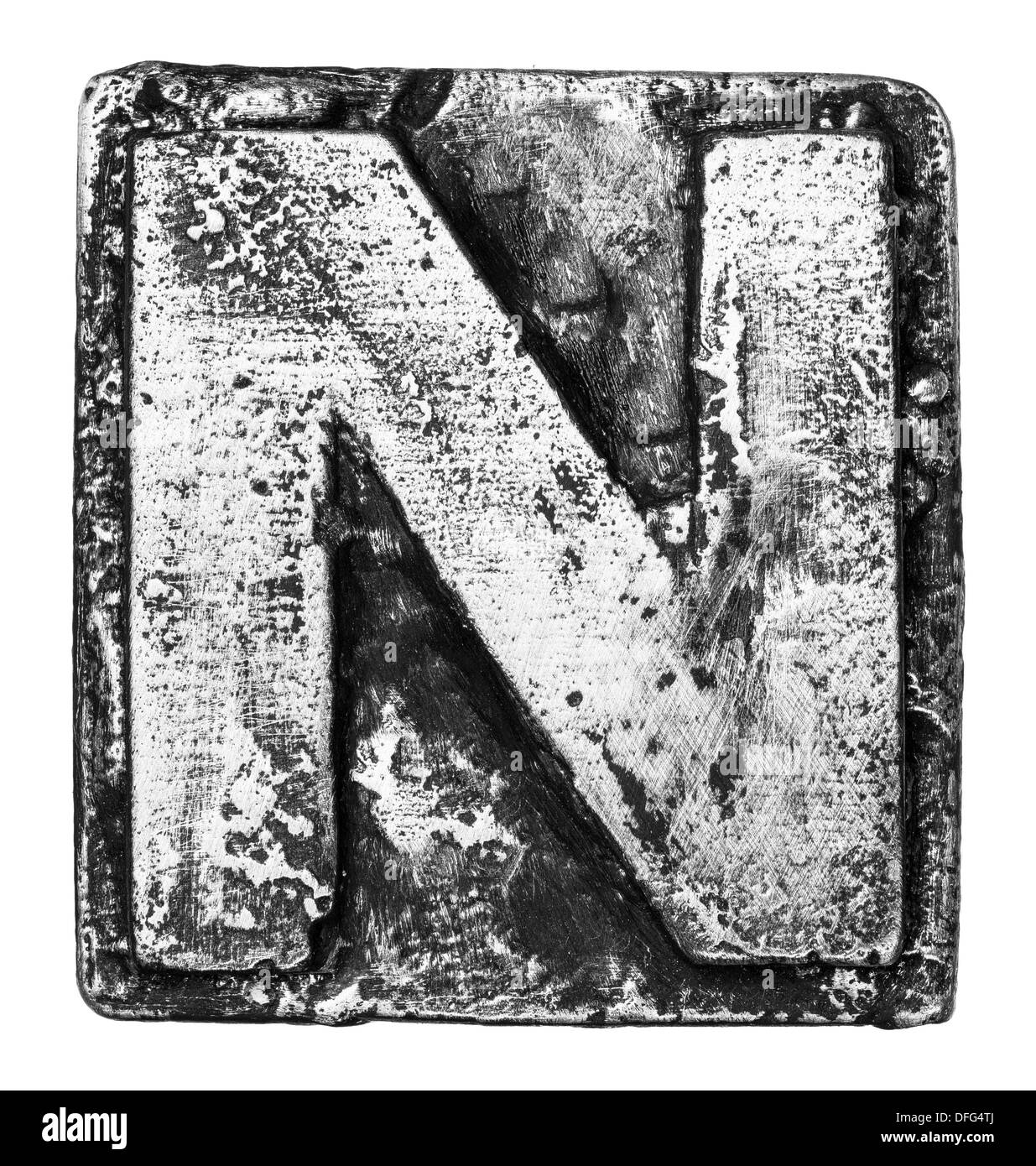 Metal alloy alphabet letter N Stock Photo - Alamy