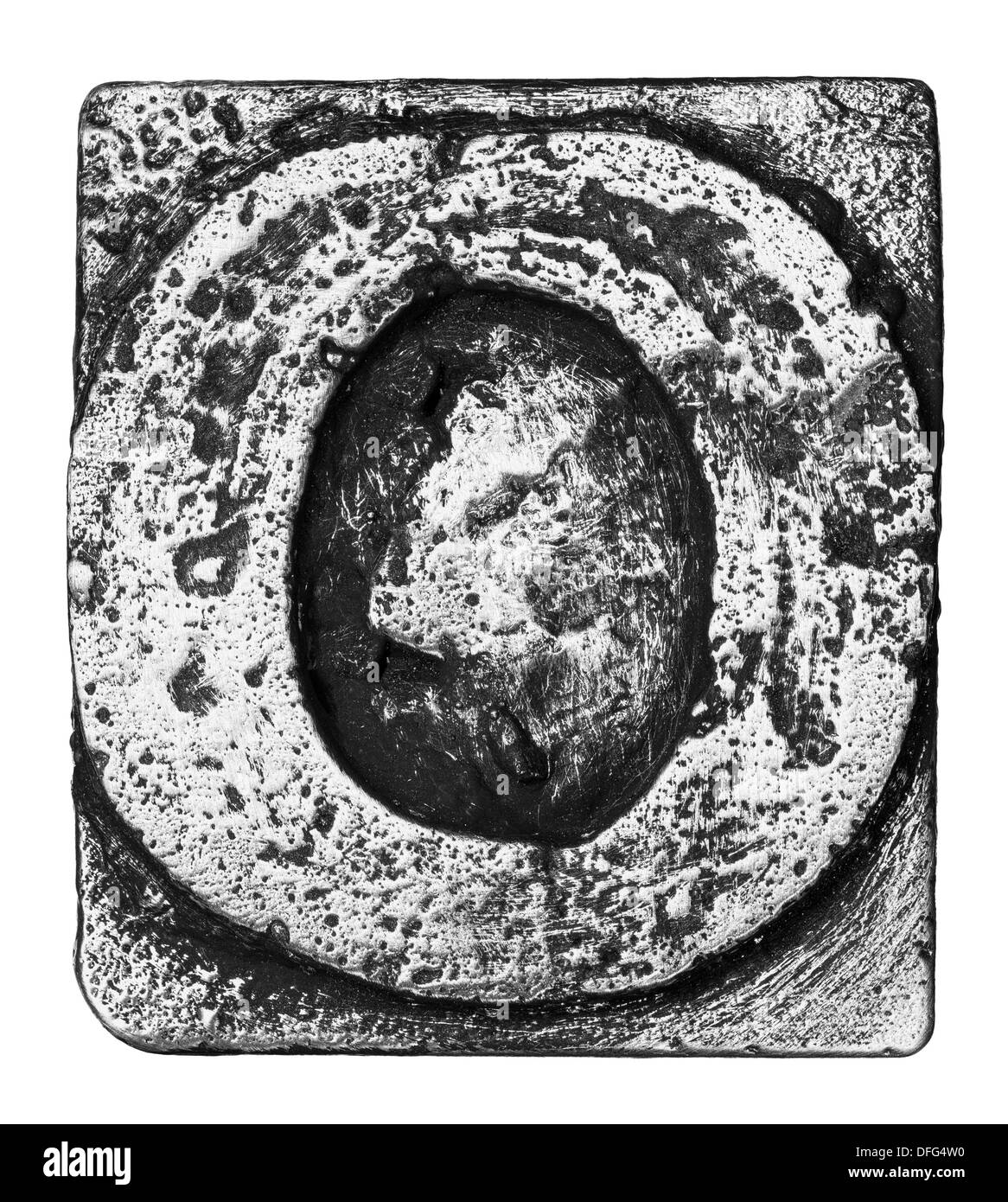 Alphabet letter o metal Black and White Stock Photos & Images - Alamy