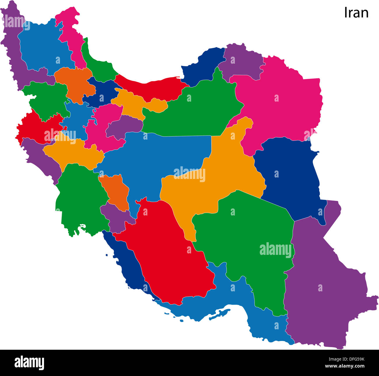 Colorful Iran map Stock Photo - Alamy