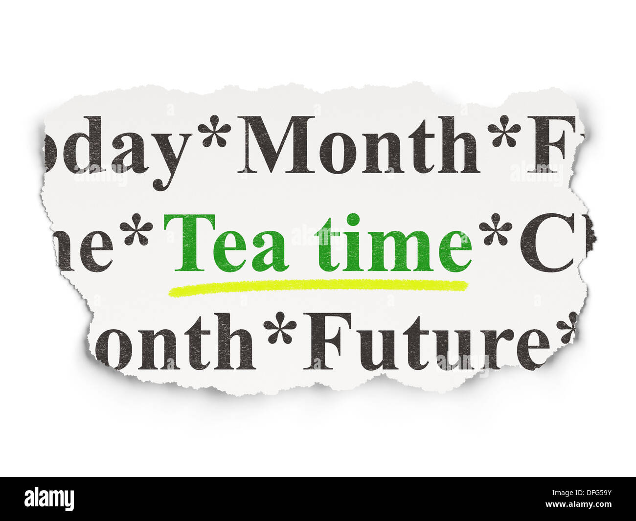Timeline concept: Tea Time on Paper background Stock Photo - Alamy