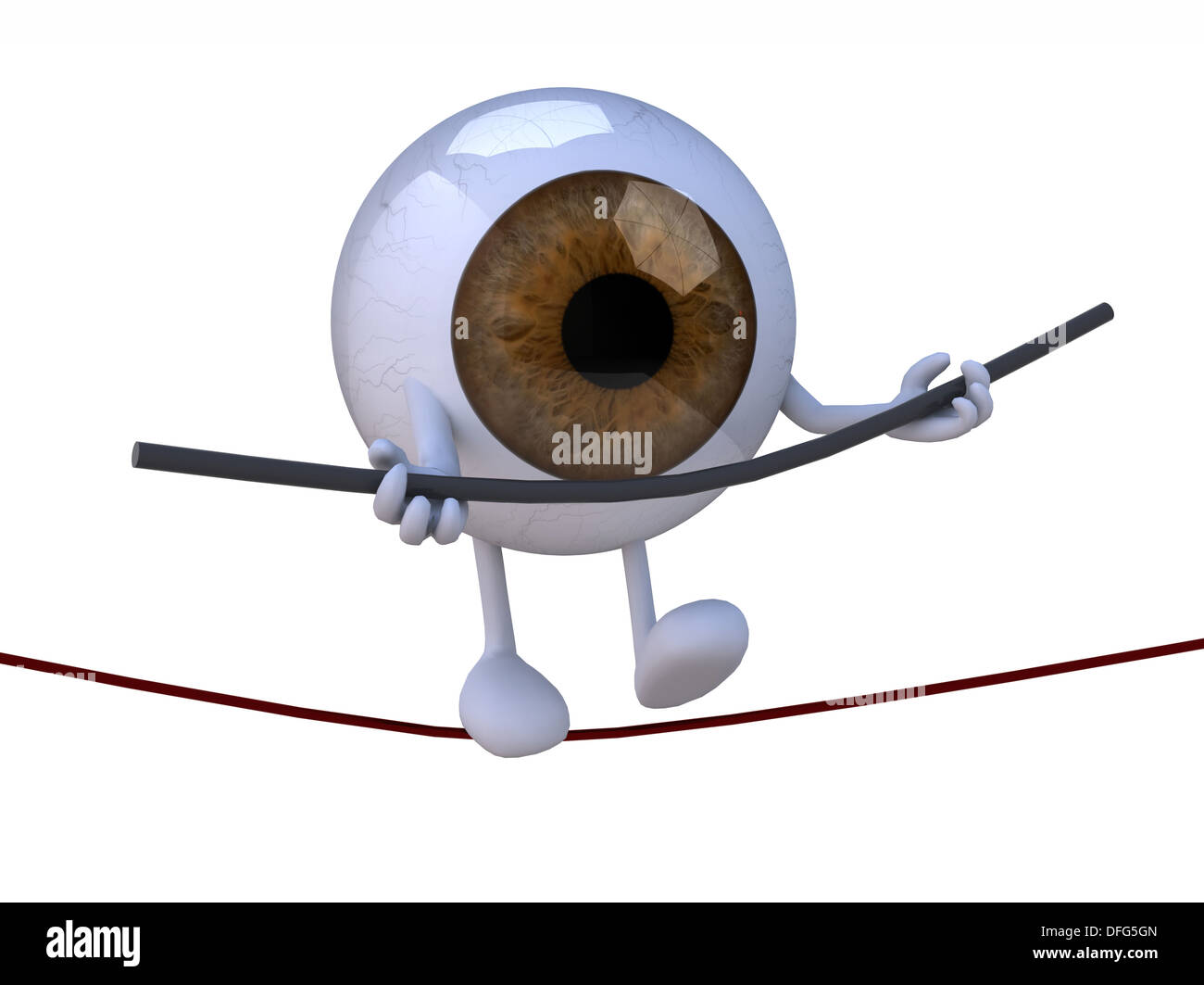 eyeball acrobat who walks on a wire, 3d illustration Stock Photo - Alamy