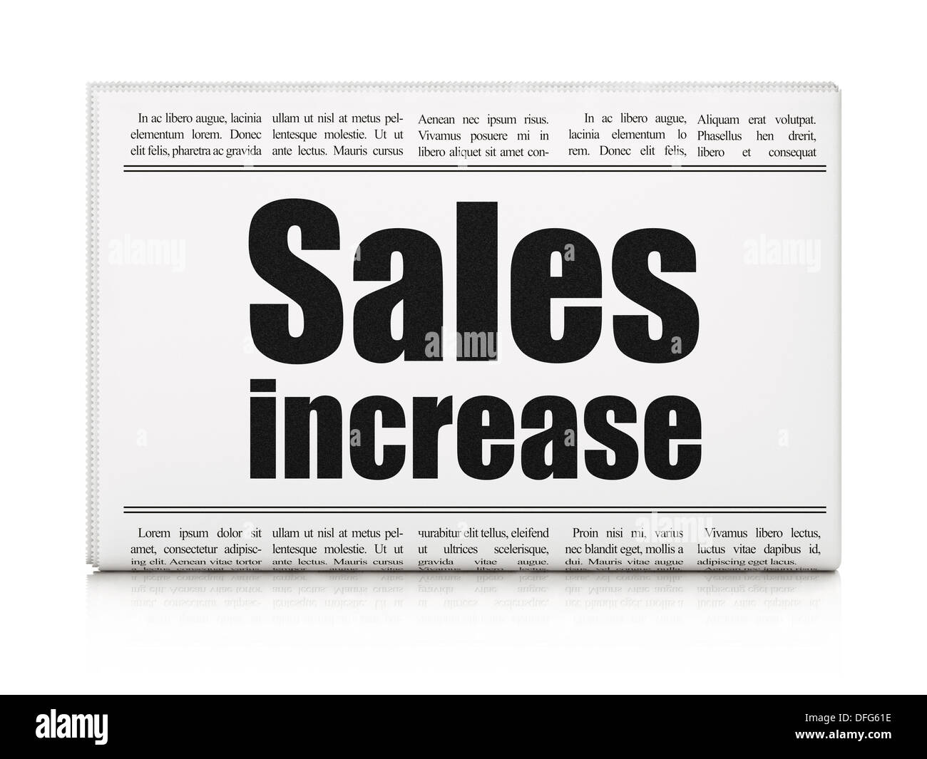 Advertising news concept: newspaper headline Sales Increase Stock Photo ...