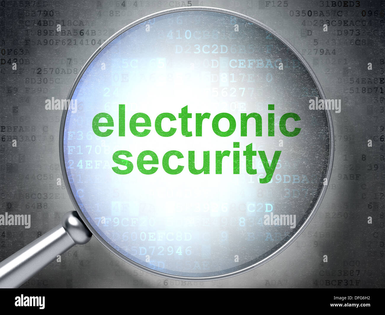 Protection concept: Electronic Security with optical glass Stock Photo ...