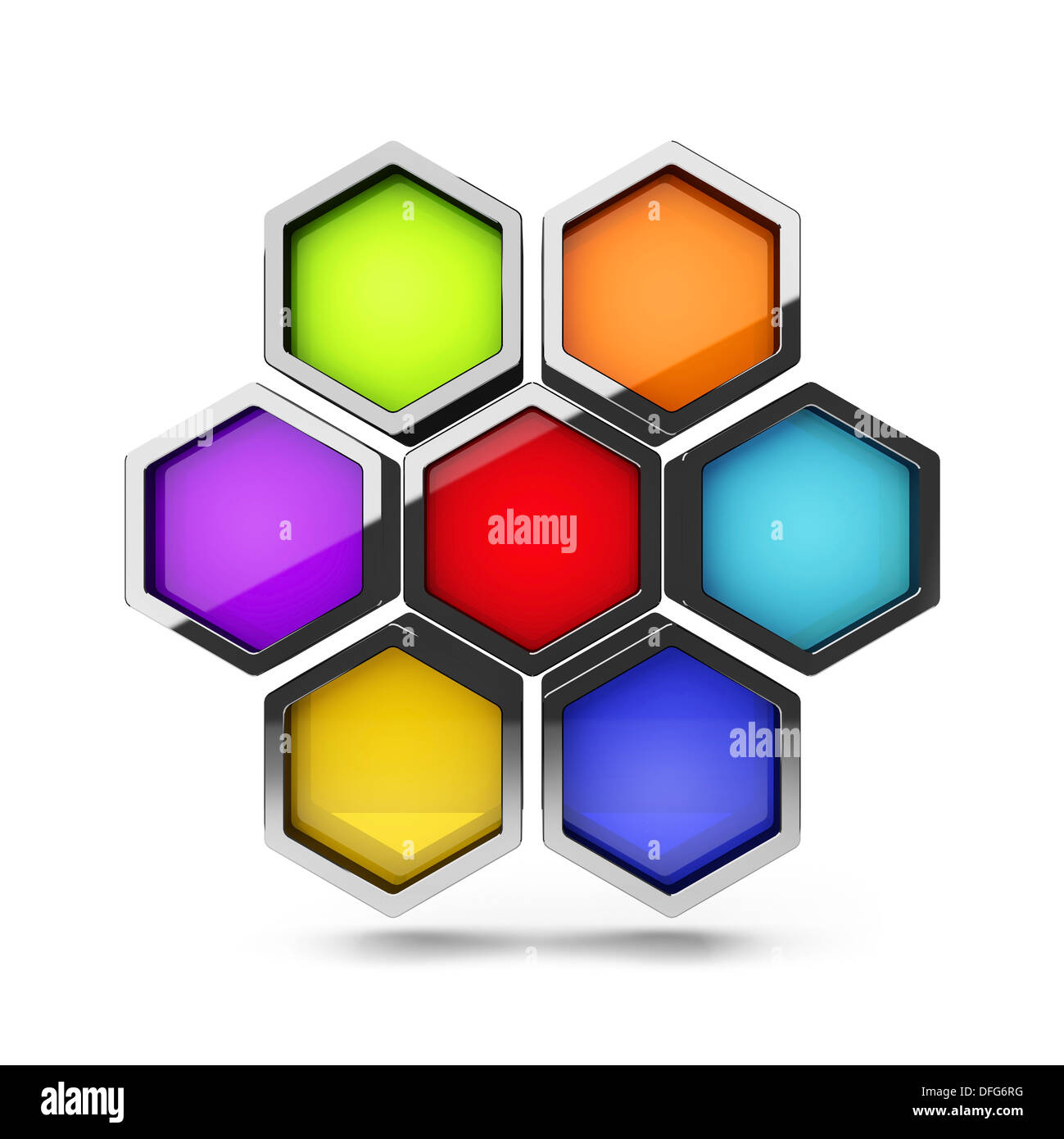 Abstract 3d colorful honeycomb design palette object isolated on white ...