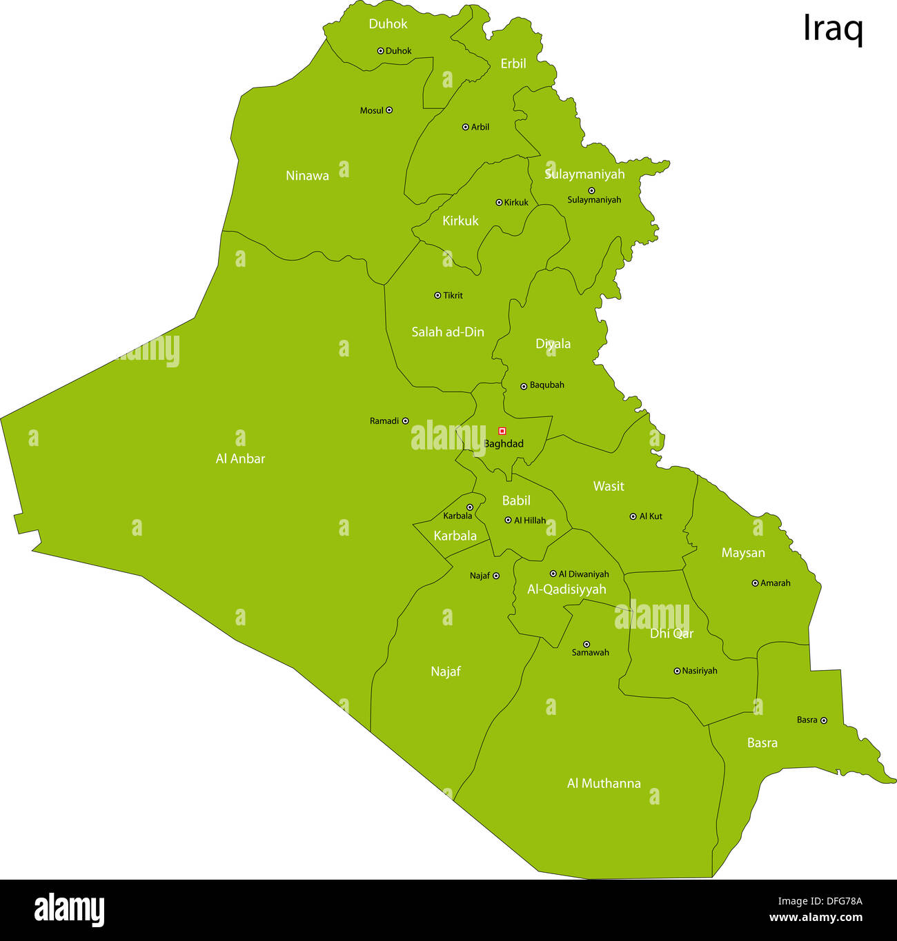 Green Iraq map Stock Photo - Alamy