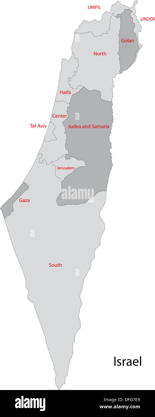 Grey Israel map Stock Photo - Alamy