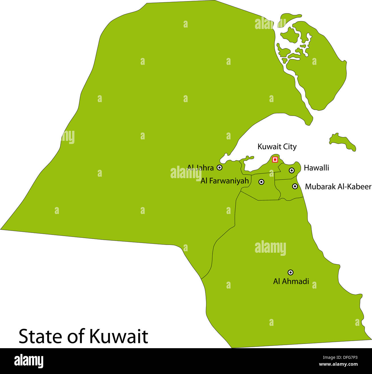 Green Kuwait map Stock Photo - Alamy