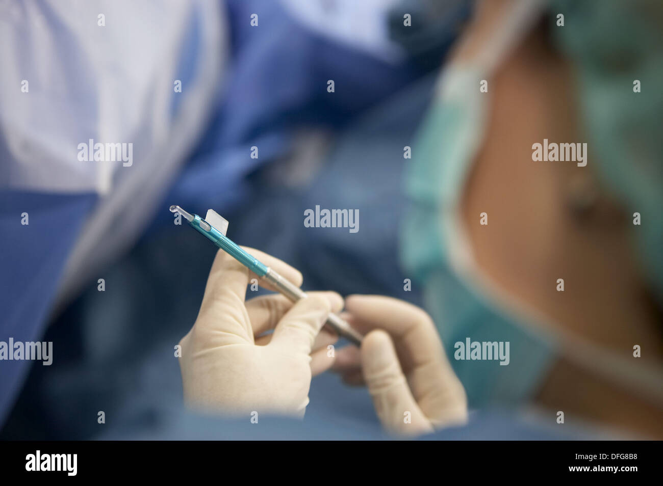 Cataract operation, ophthalmology operation room. Hospital de Zumarraga ...