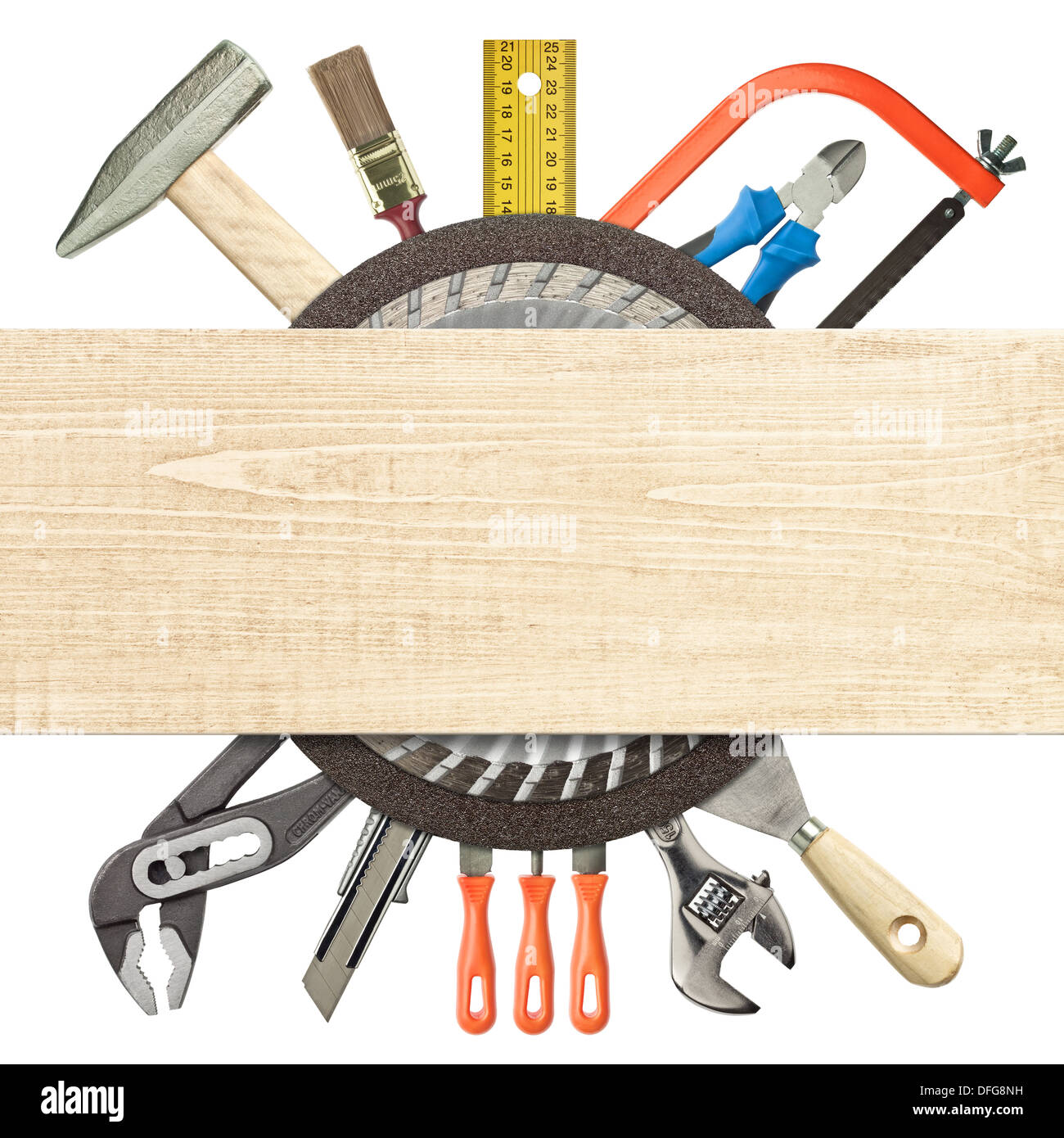 Carpentry construction hardware tools collage High Resolution Stock ...
