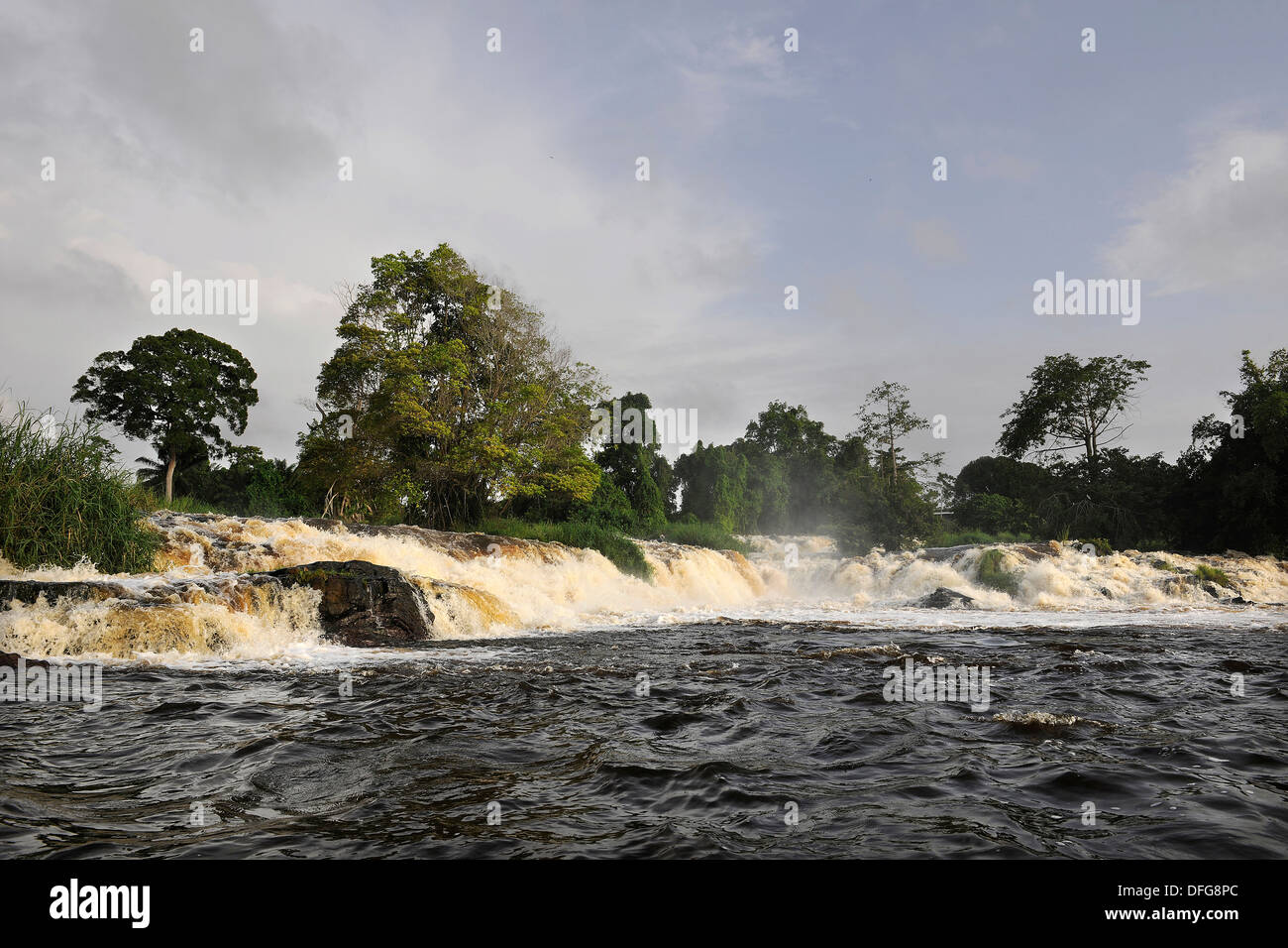 Cascades, the Lobé River plunges over 30 meters into the Atlantic ...