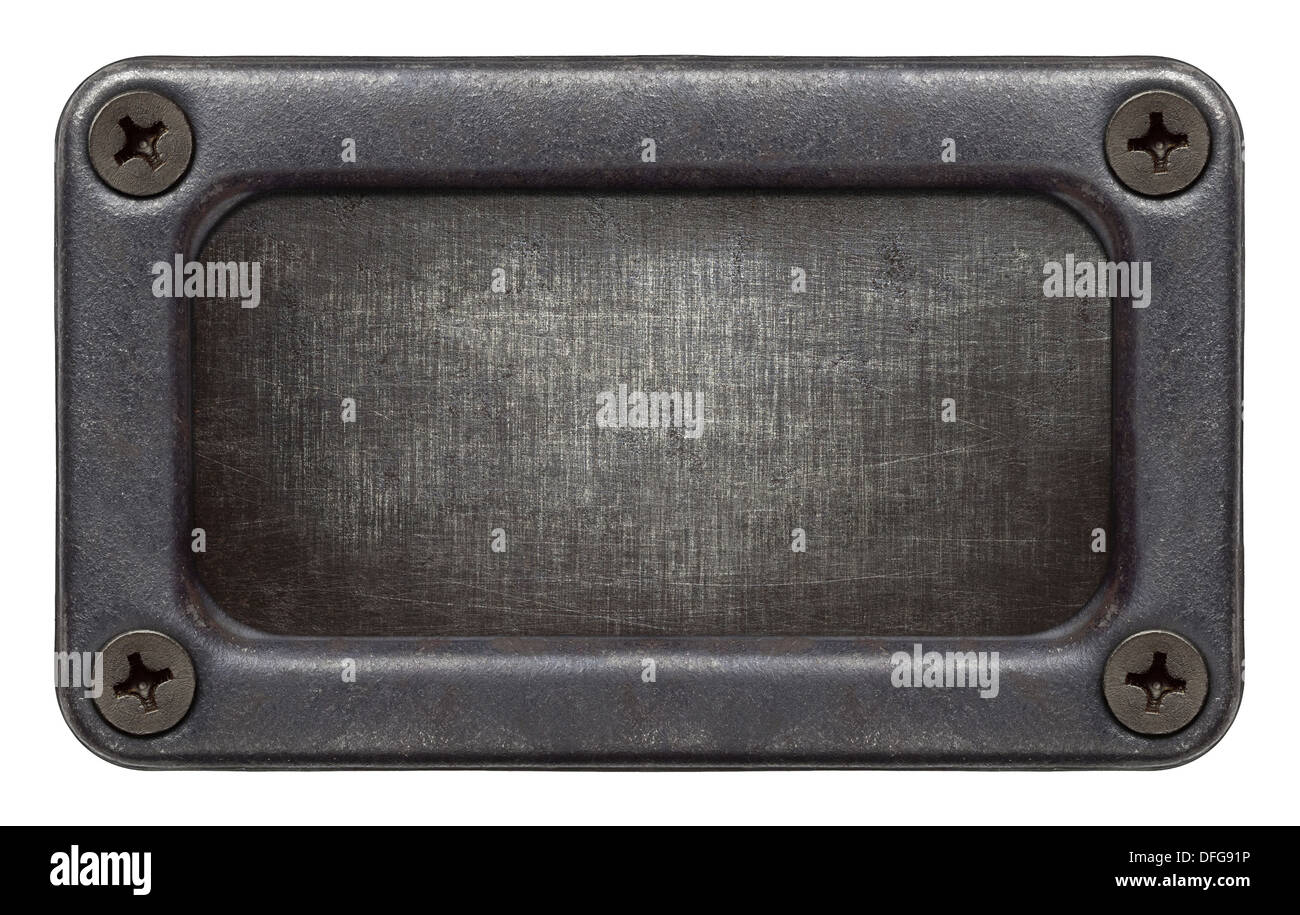 Metal plate texture in a frame Stock Photo - Alamy