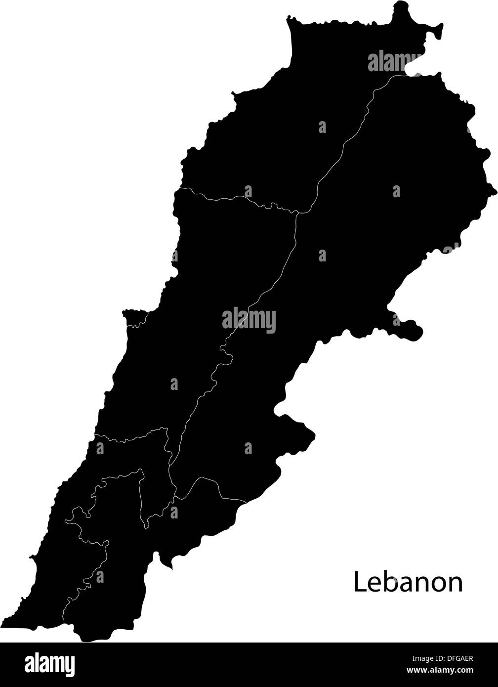Black Lebanon map Stock Photo - Alamy