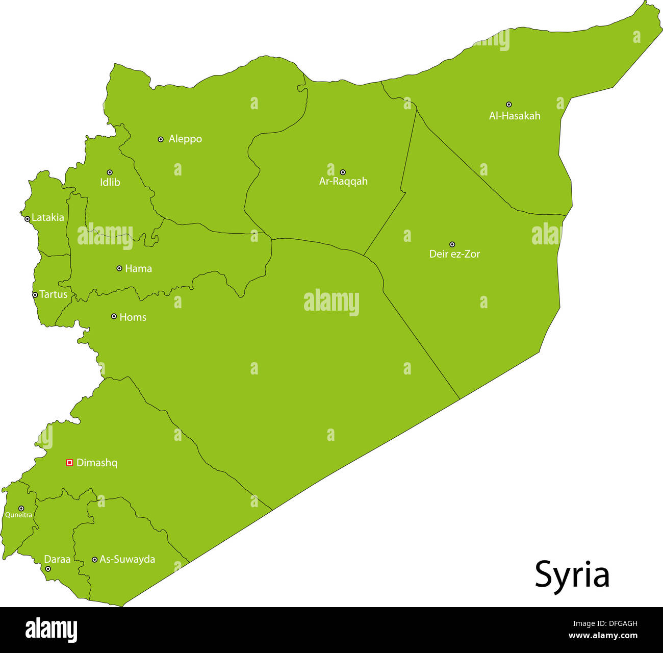 Green Syria map Stock Photo - Alamy
