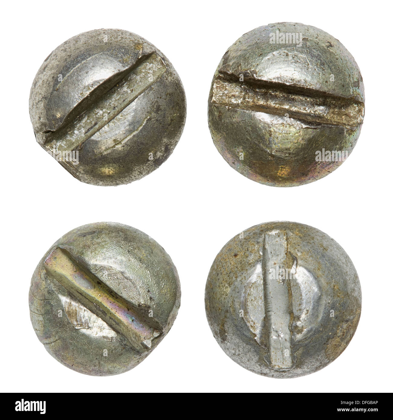 Screw heads isolated on white Stock Photo - Alamy