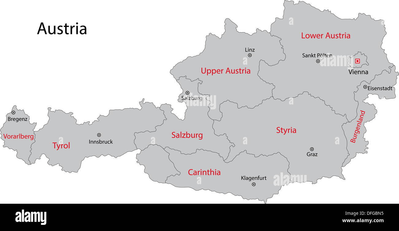 Administrative political map austrian hi-res stock photography and ...