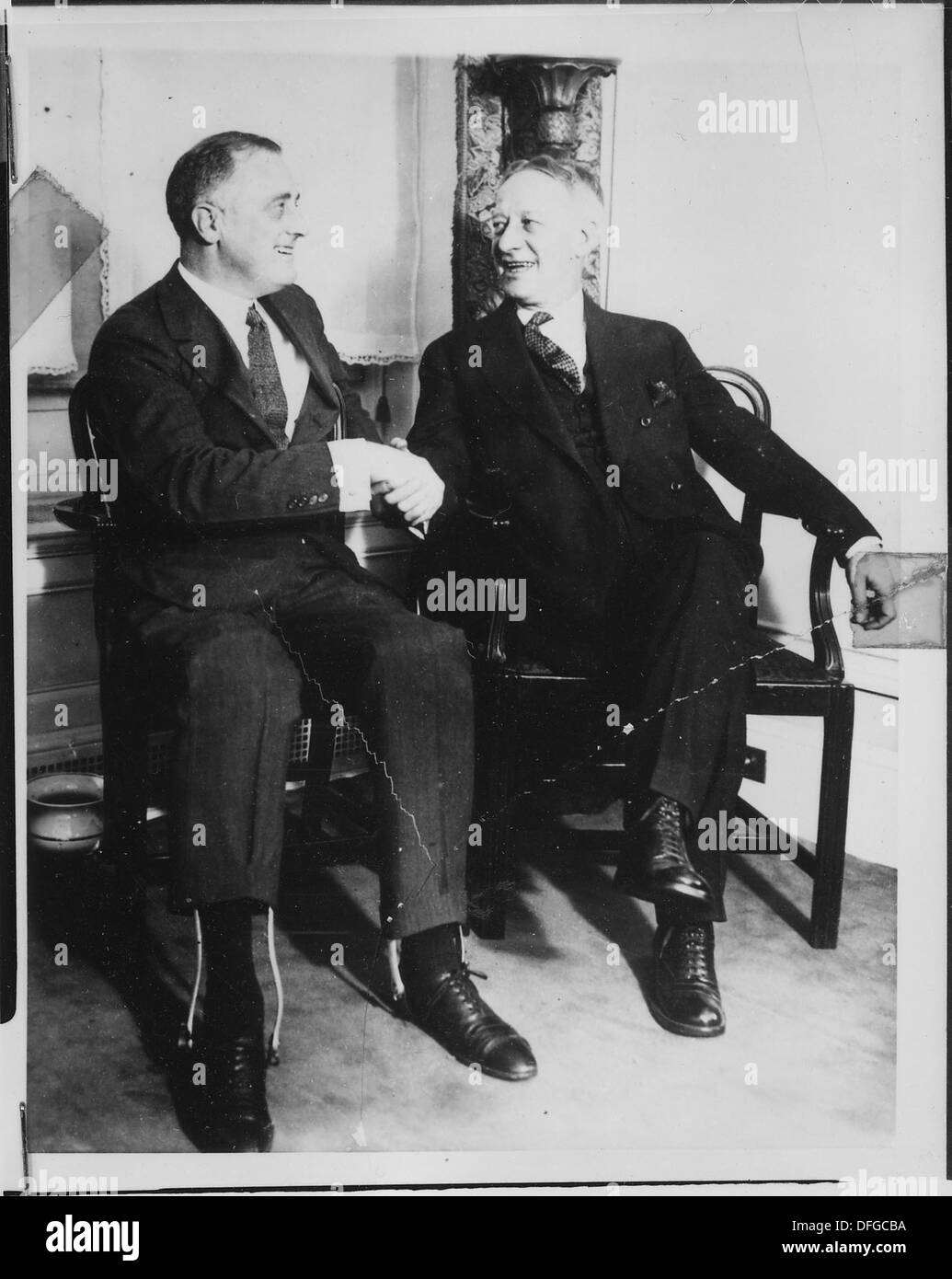 A photograph of Franklin D. Roosevelt and Alfred E. Smith, key figures ...